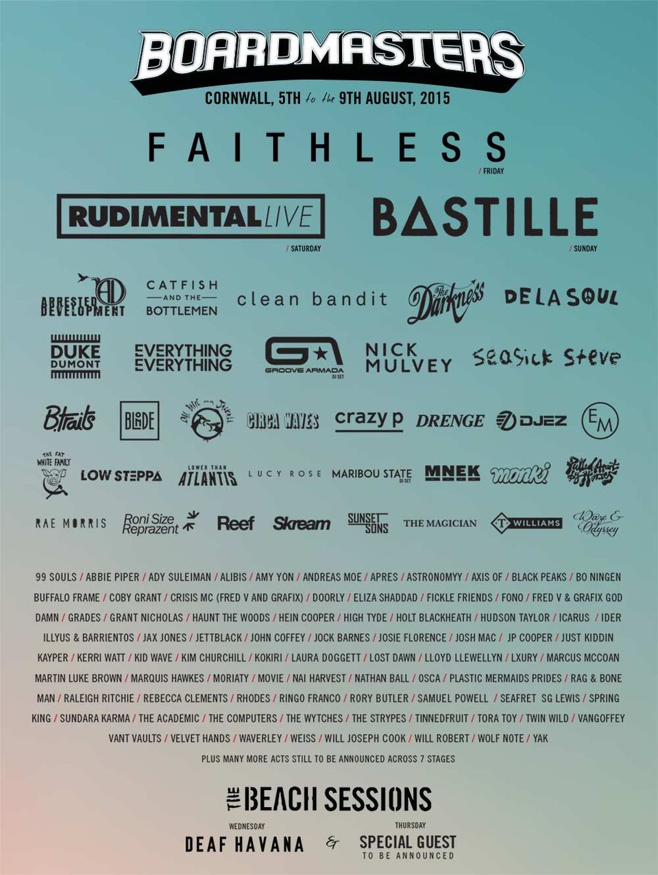 Boardmasters Line Up