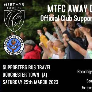 See Tickets - MTFC SUPPORTERS BUS - DORCHESTER TOWN (A) Tickets and Dates